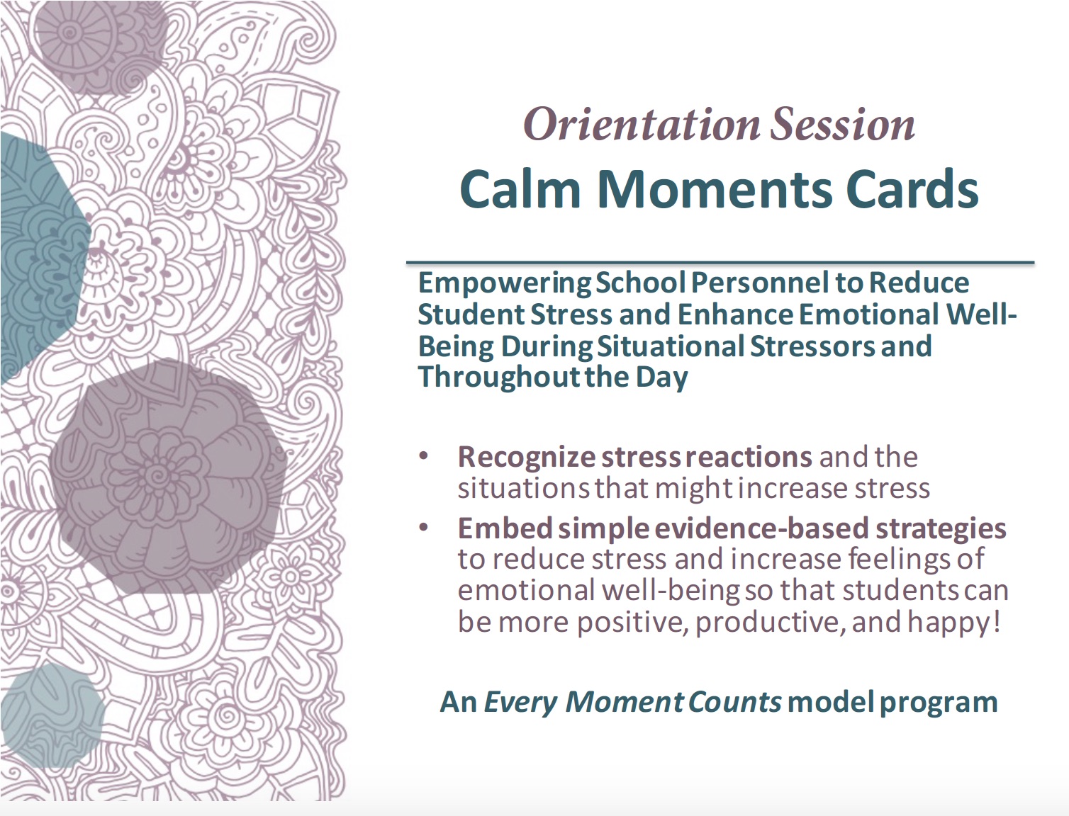 Calm Moments Cards - Every Moment Counts